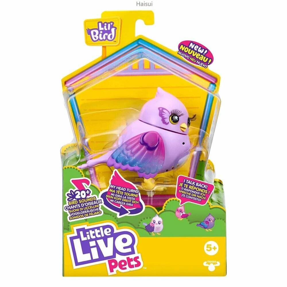 Little Live Pets Lil' Bird Электронные интерактивные детские игрушки реагируют на ваши поглаживания, могут разговаривать и записывать, а также издают более 20 видов птичьих криков.