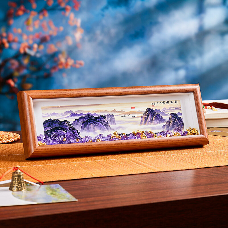 Горячая продажа SG Фиолетовая картина пейзажа Ци Донг Лай, культурный и креативный декор для гостиной, входа, офиса, креативный сувенир для демонстрации