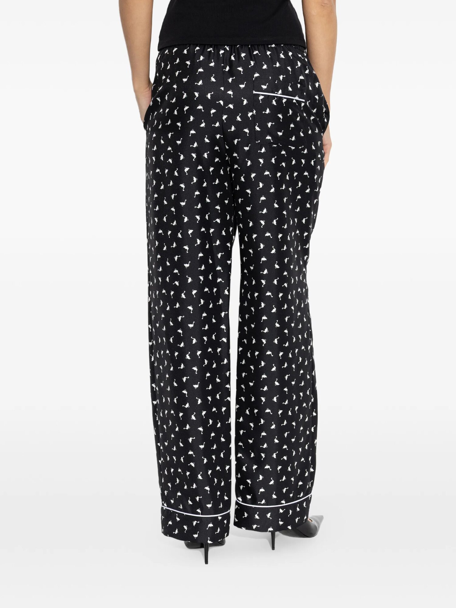 Брюки MOSCHINO Printed trousers, размер 44, black/black — фото 1
