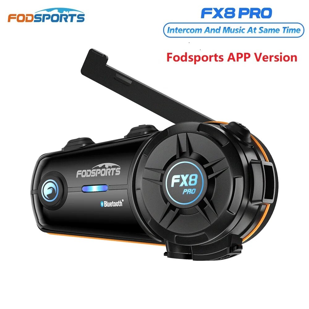Fodsports FX8 Pro мотогарнитура, мотогарнитура для шлема, Bluetooth-гарнитура для шлема, Fodsports Connect APP.