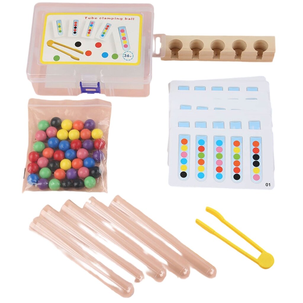 1 коробка детских бус для тренировки концентрации внимания