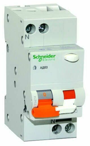 Автомат дифференциального тока АД63 Schneider Electric 1+N полюс C 300 мА Тип - AC 25А 4,5 кА