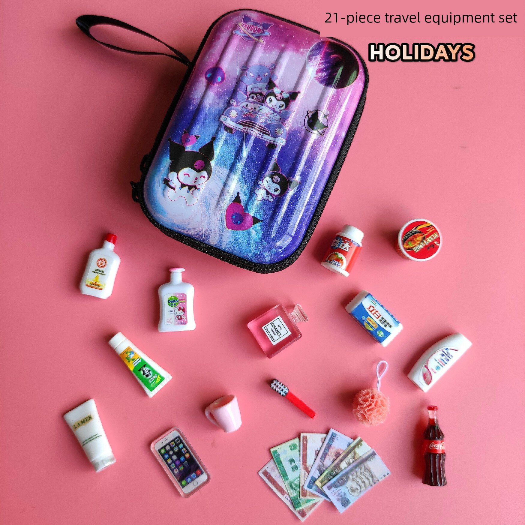 Миниатюрный чемоданчик с набором предметов первой необходимости для девочек, игрушки для путешествий, детские