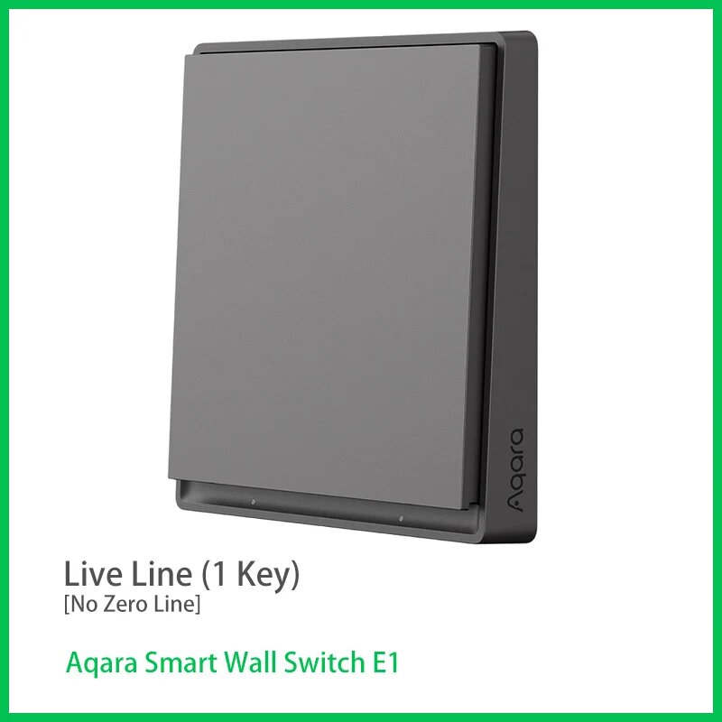 Aqara Smart Wall Switch E1 Беспроводная кнопка Zigbee 3.0 Выключатель света с/без нейтрального провода Провода огня Выключатель света Совместим с MiHome Homekit-Live 1 Клавиша Серый