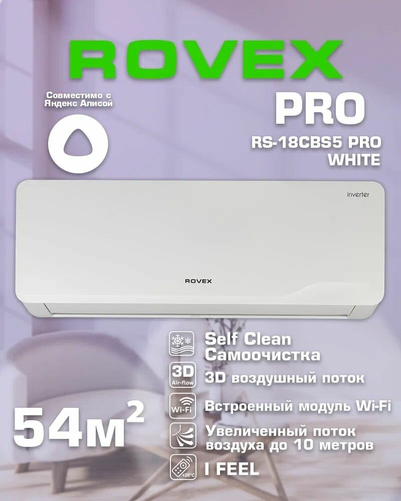 Сплит-система настенная Rovex RS-18CBS5 Megapolis Pro White inverter