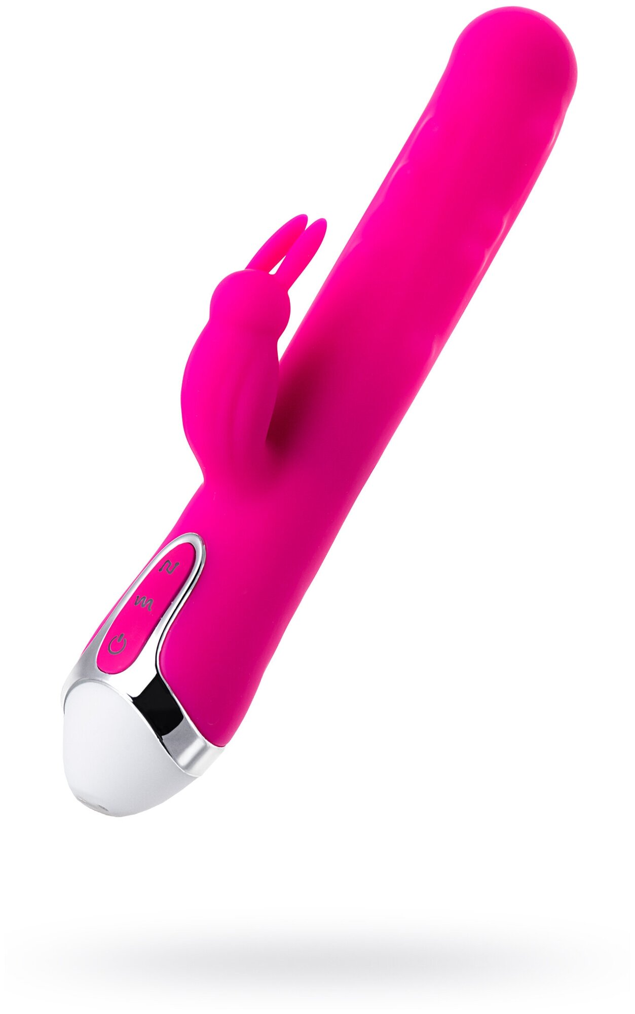 Вибратор с клиторальным стимулятором и с движущимися шариками Balle розовый 23 см