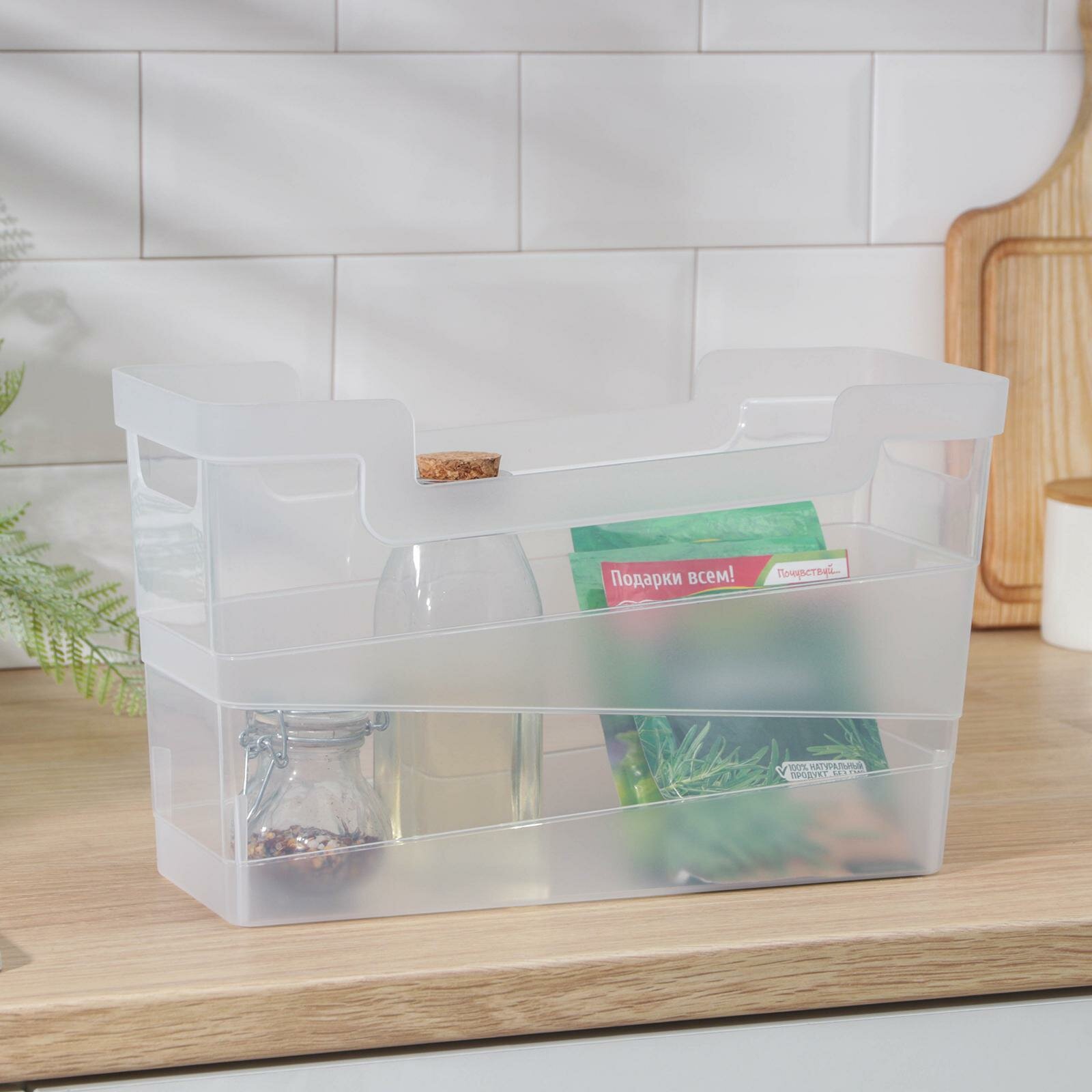 Контейнер для хранения Tule, 7 л, 33.8×13×20.1 см, цвет прозрачный