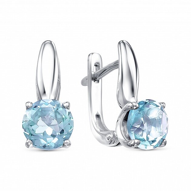 Серьги, серебро, 925 проба, топаз