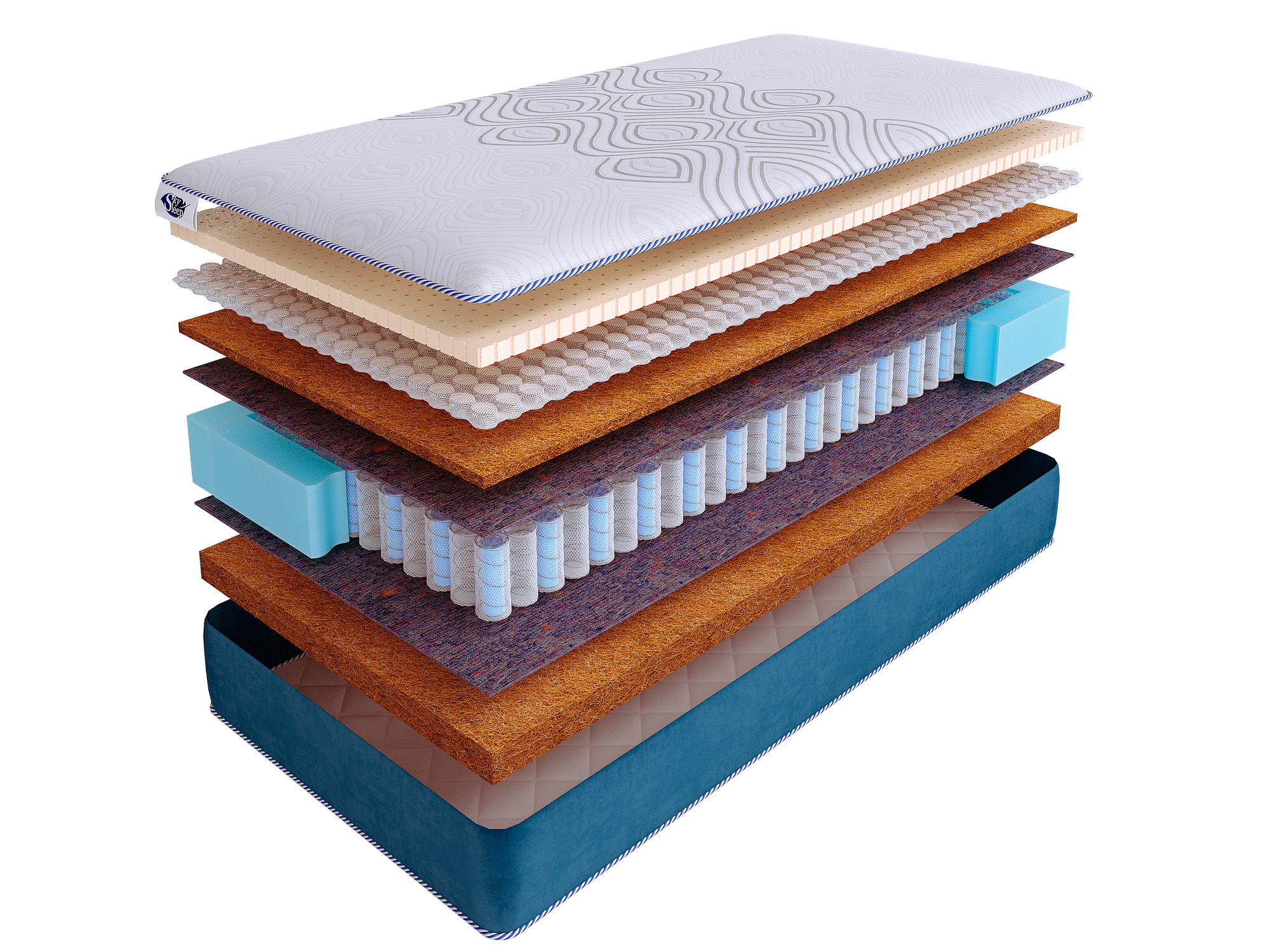 Ортопедический матрас с эксклюзивным высоким уровнем комфорта SkySleep SUPREME NANO Anatomic DS на кровать 85x225