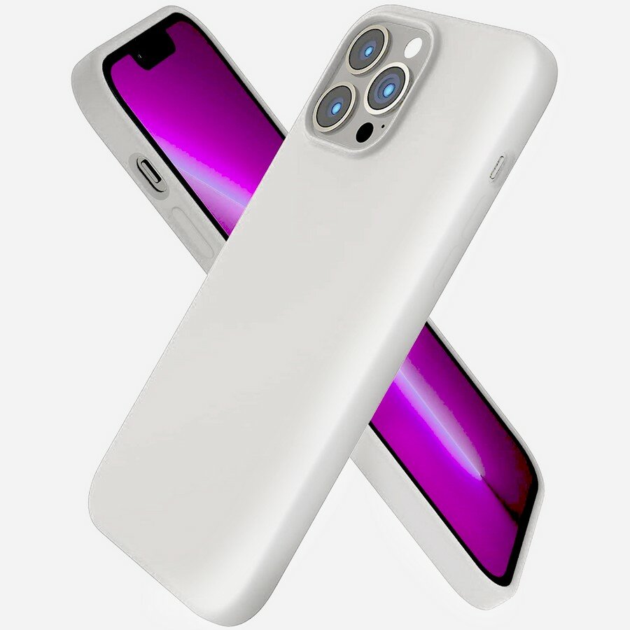 Силиконовая накладка тонкая 0.33 мм для Apple iPhone 13 Pro (6.1) белый-матовый
