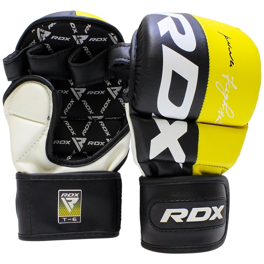 Перчатки MMA RDX T6 Plus желтые, L