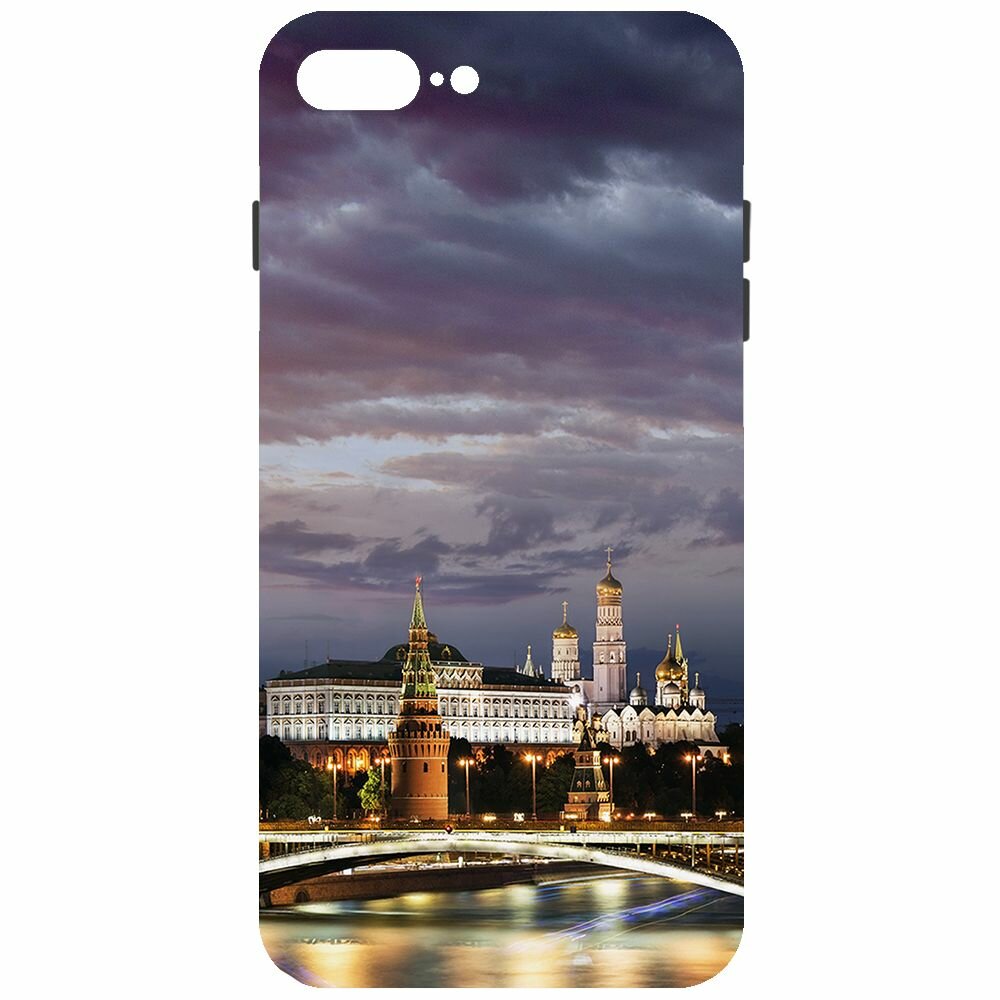 Чехол-накладка Krutoff Soft Case Россия, Московский Кремль для iPhone 7 Plus/8 Plus черный