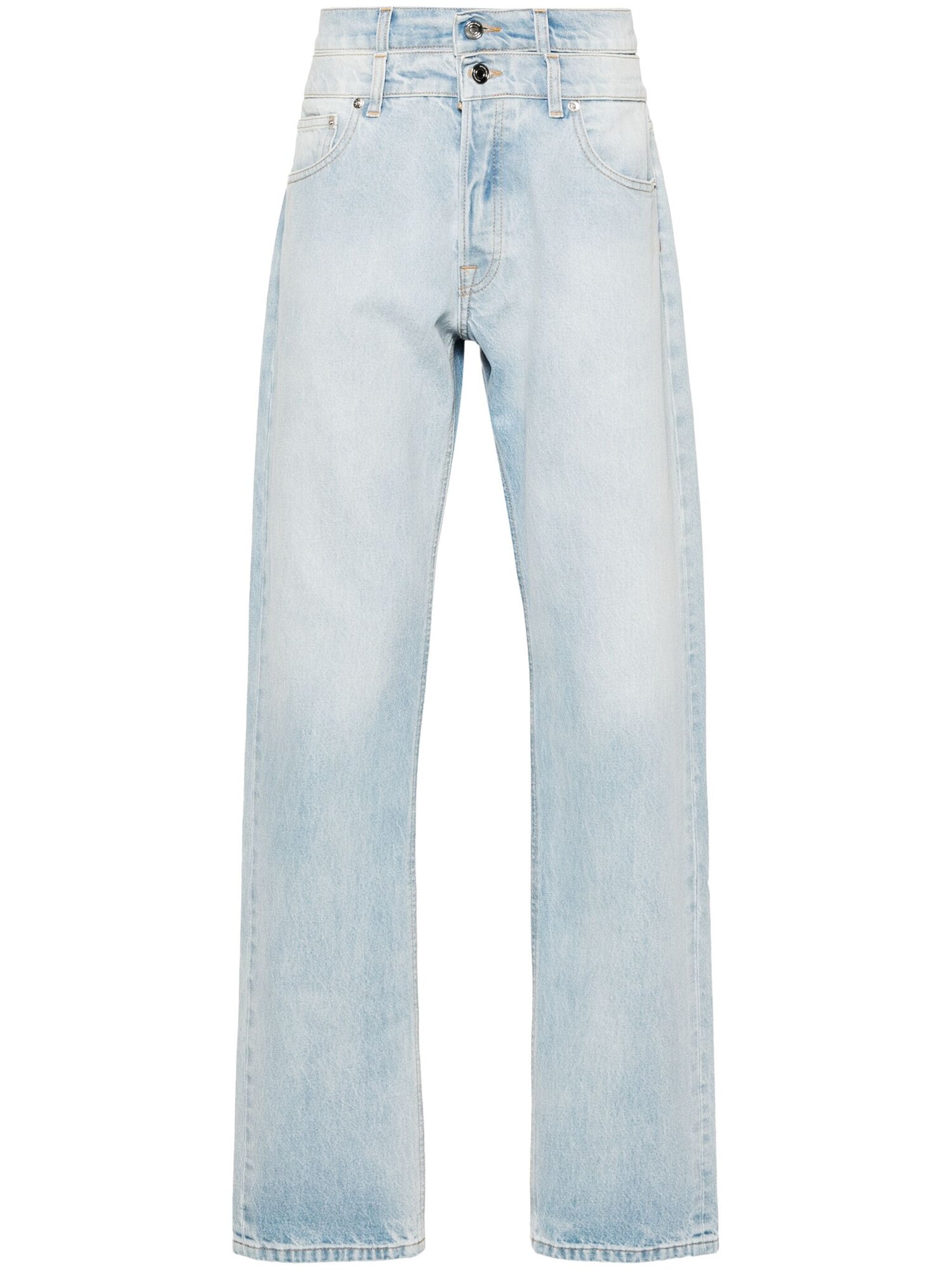 Джинсы Прямые джинсы с двойным поясом 