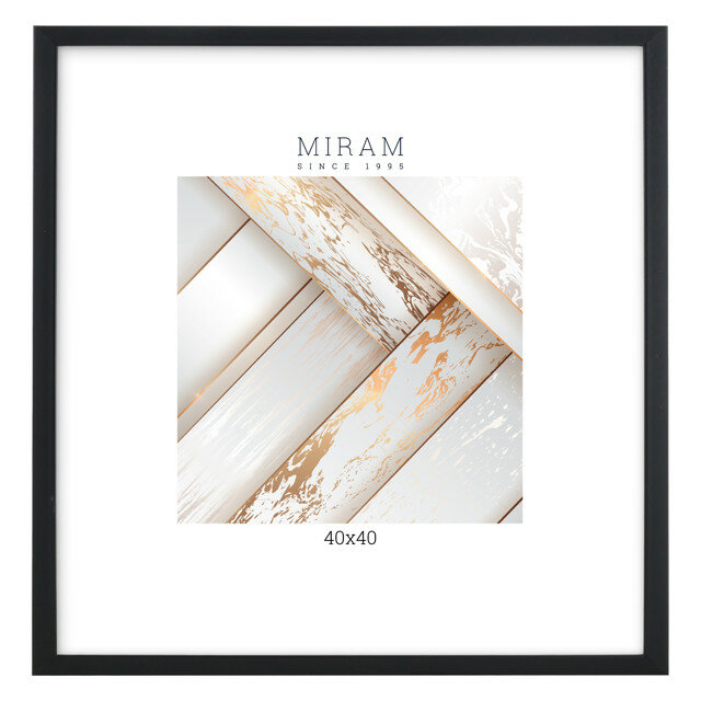 Мирам фоторамка квадратная 400х400мм черная пластиковая для интерьерного декора