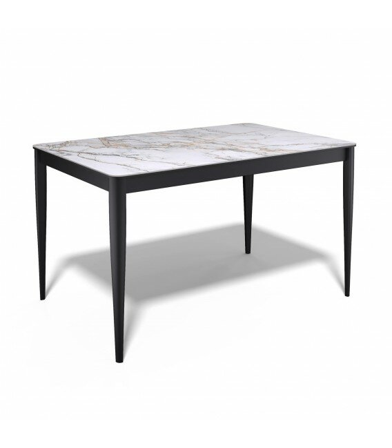 Стол KENNER KS1200 черный/керамика мрамор золотой