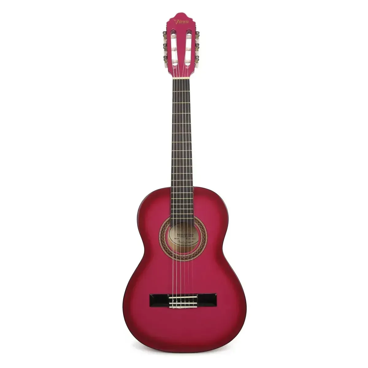 Valencia VC102PKS Гитара классическая 1/2, деки и обечайка: липа, гриф: клен, накладка грифа и нижний порожек: махагони, цвет Pink Sunburst