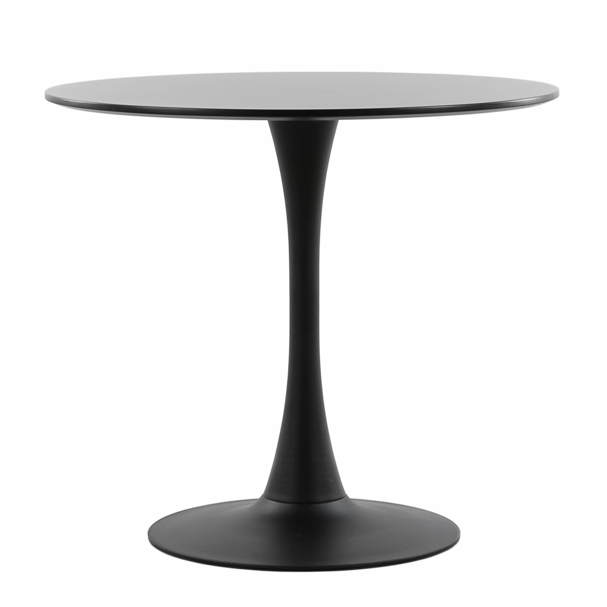 Стол Tulip style 90 STOOL MARKET черный, металл и дерево, круглая столешница, круглое основание