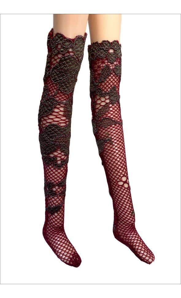 Гольфы для БЖД кукол Dollmore 12 inch Size - TX Lace Knee Socks (D Brown) (коричневые, кружевные, для кукол Пуллип 31 см / Блайз / Доллмор)
