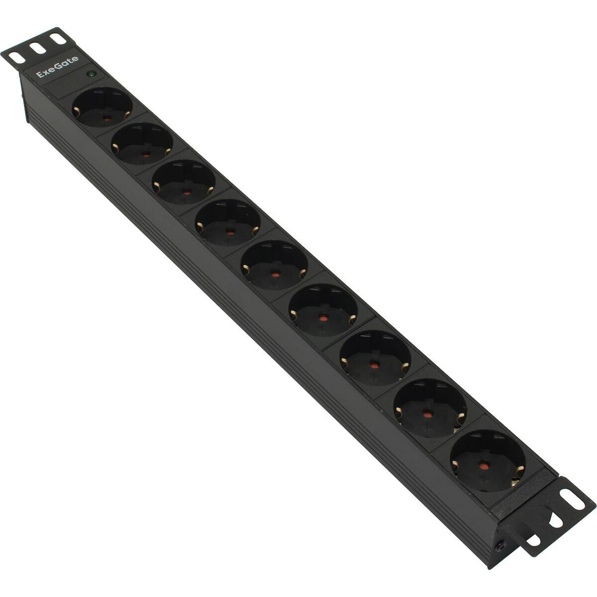 Exegate ServerPro PDU-19H901 Al-9S-C14 Блок силовых розеток 19", чёрный 1U, 9 евророзеток