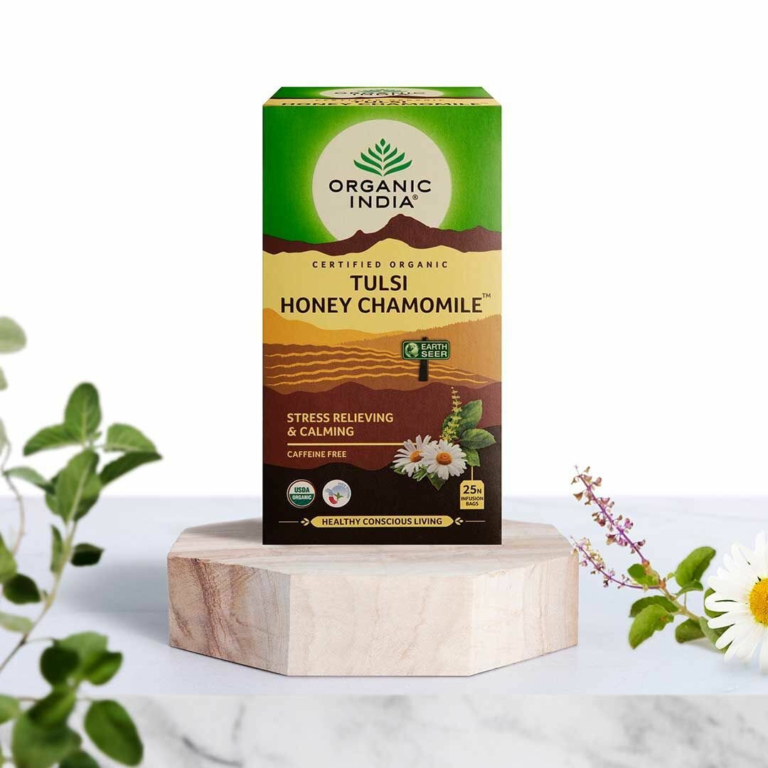 Organic India Tulsi Honey Chamomile Tea /Органик Индия Тулси Мед и ромашка 25 Чайные пакетики