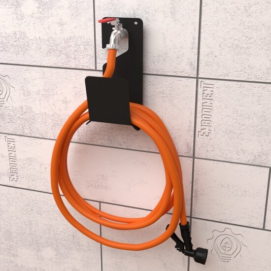 Держатель для садового шланга Embodiment настенный, с защитой от излома, черный