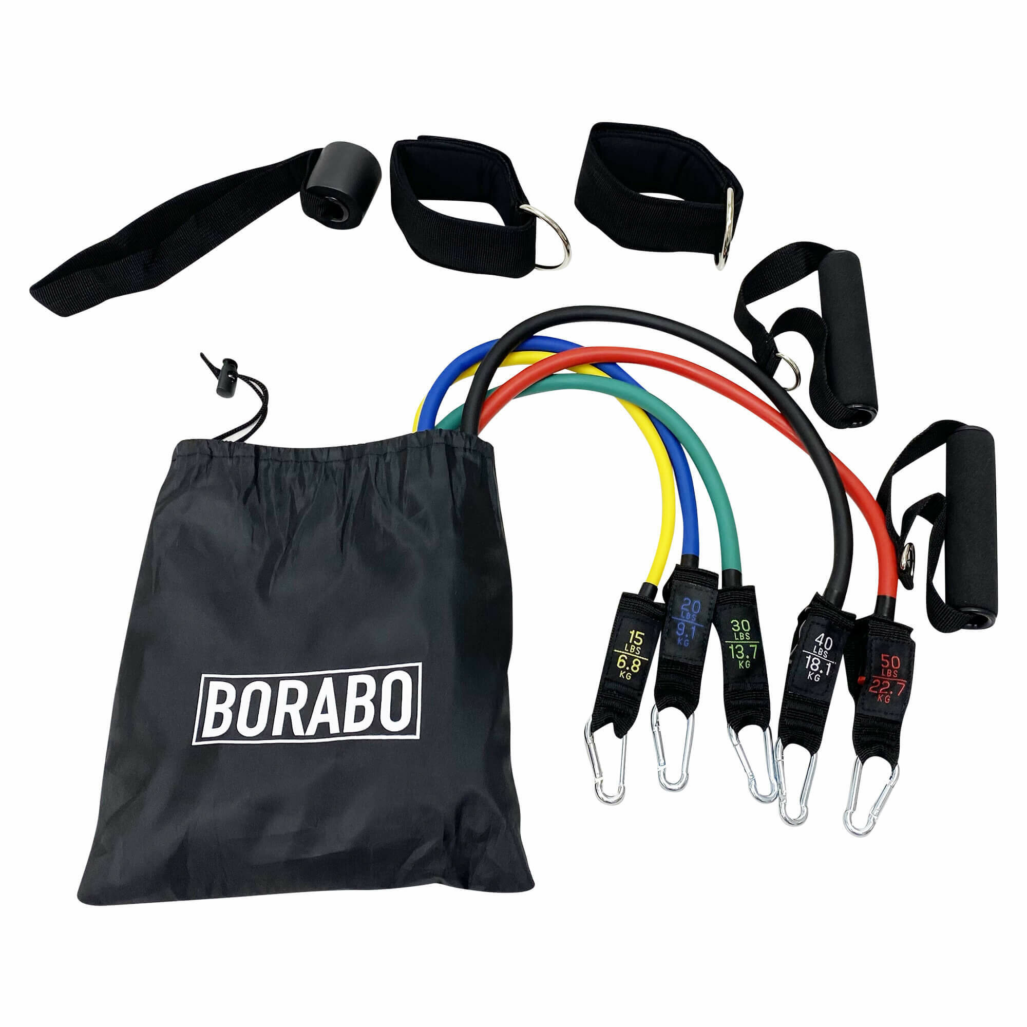 Эспандер трубчатый с ручками, набор 5 шт