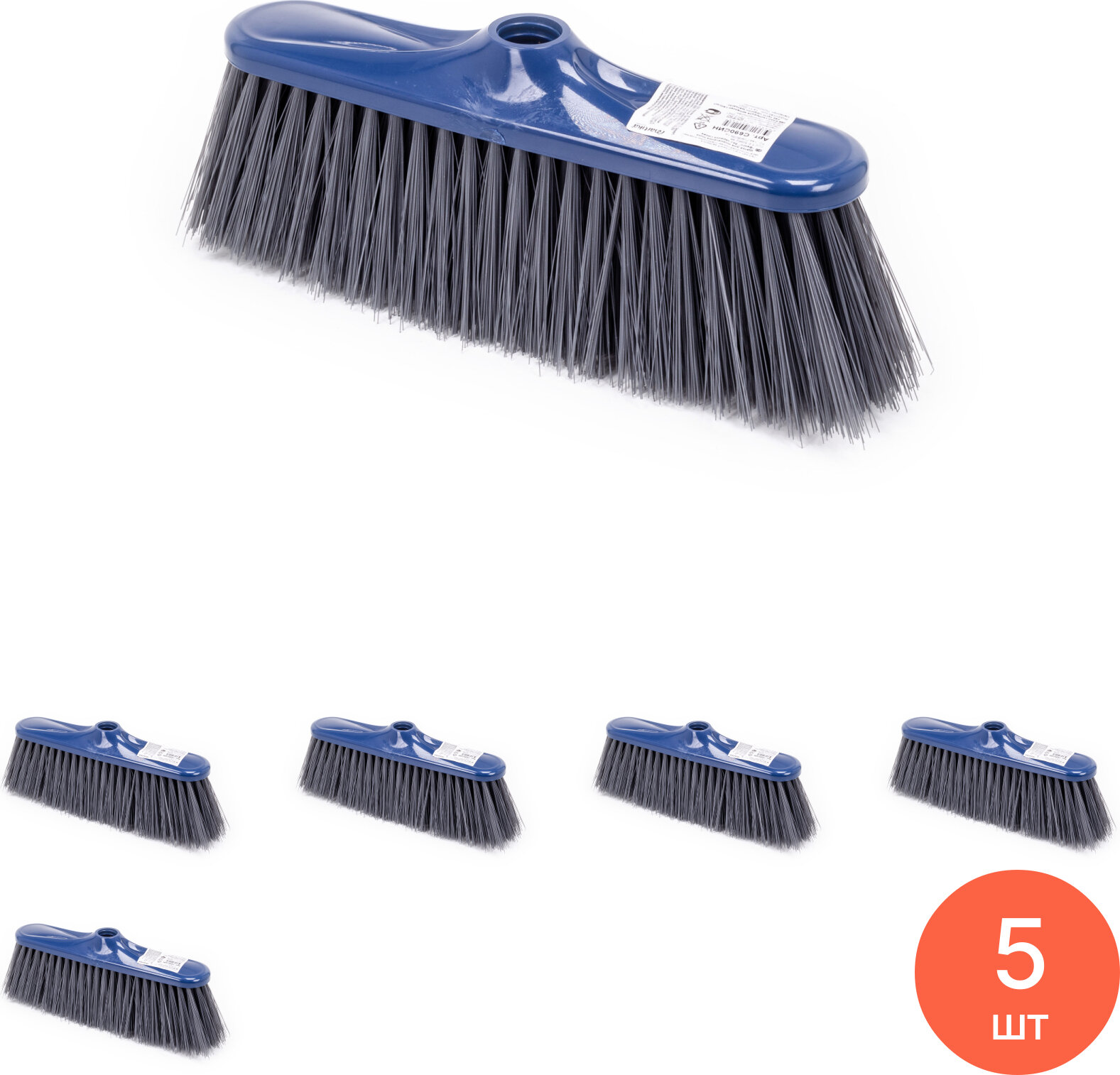 Щетка Martika Фанго для пола без черенка пластик синий 240х110х65мм (комплект из 5 шт)