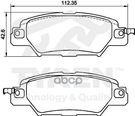 TYR1214991, Колодки тормозные дисковые задние, TYREN, EAN 4670232173382 TYREN арт. TYR1214991