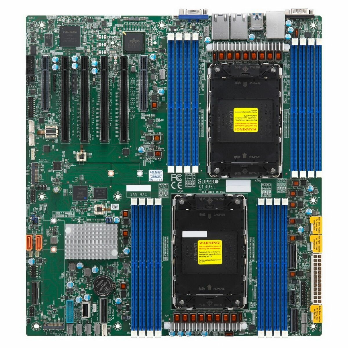 Материнская плата SuperMicro MBD-X13DE, LGA4677, Intel C741, E-ATX, OEM (MBD-X13DEI-B)