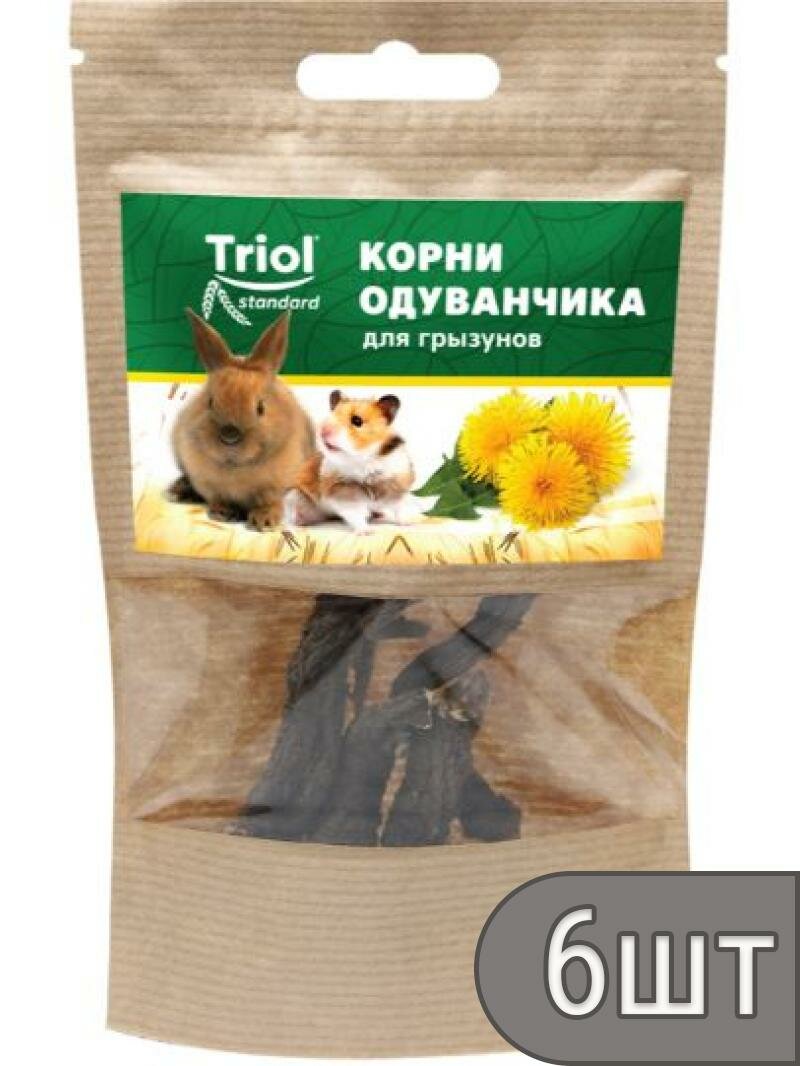 Triol Набор 6 шт Лакомство Standard для грызунов, корни одуванчика, 10 гр 0.06 кг