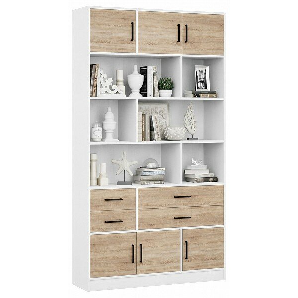 Стеллаж комбинированный Mebelion Либерти-62-128