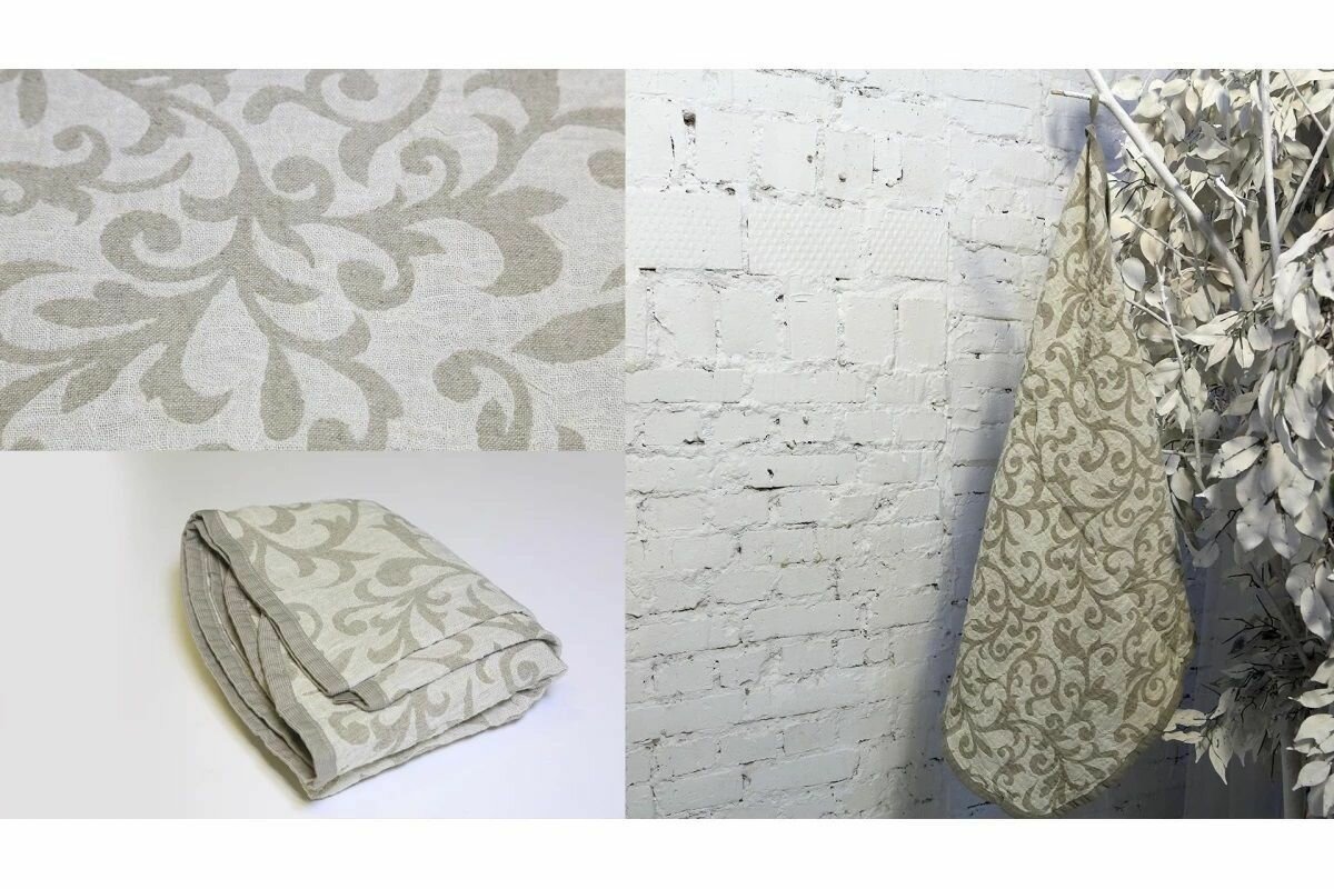 Полотенце Линпротекс "Злато", банное, льняное, умягчённое, жаккардовое, 45x75 см