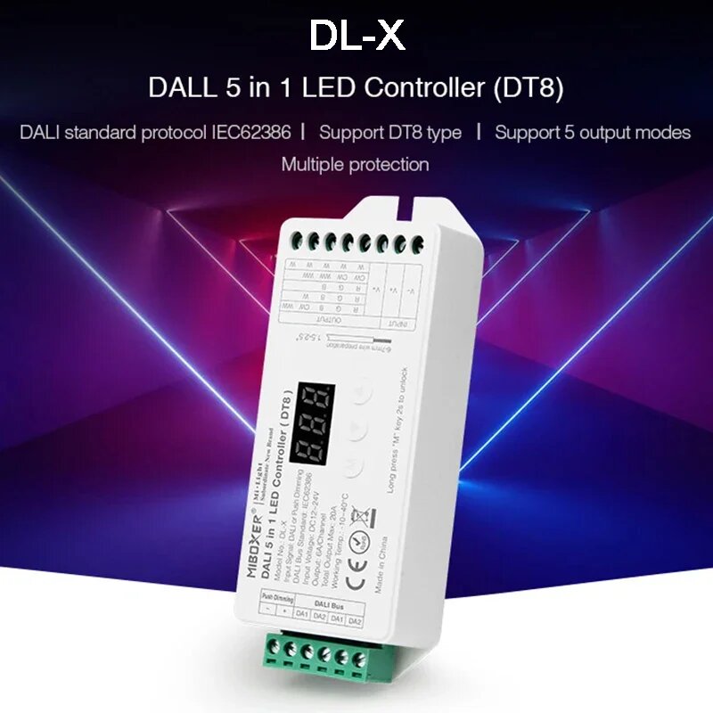 MiBoxer DALI DT8 (DALI 5 в 1) RGB-контроллер DL-X