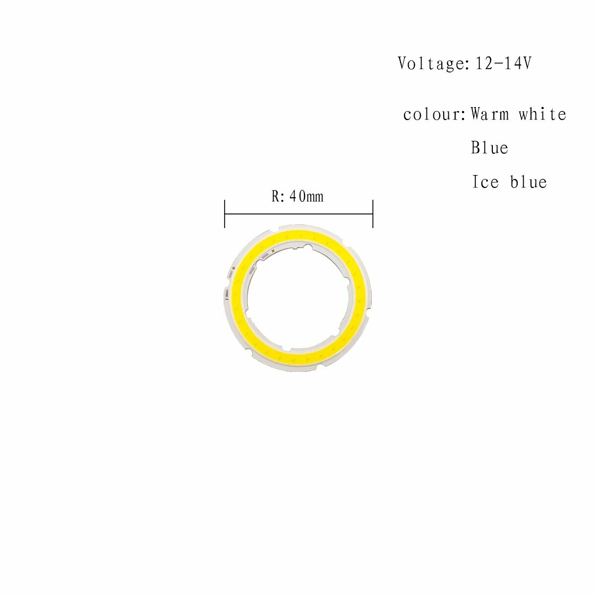 Светодиодный кольцо ангельские глазки 12В, Синий, 40MM-4.5W