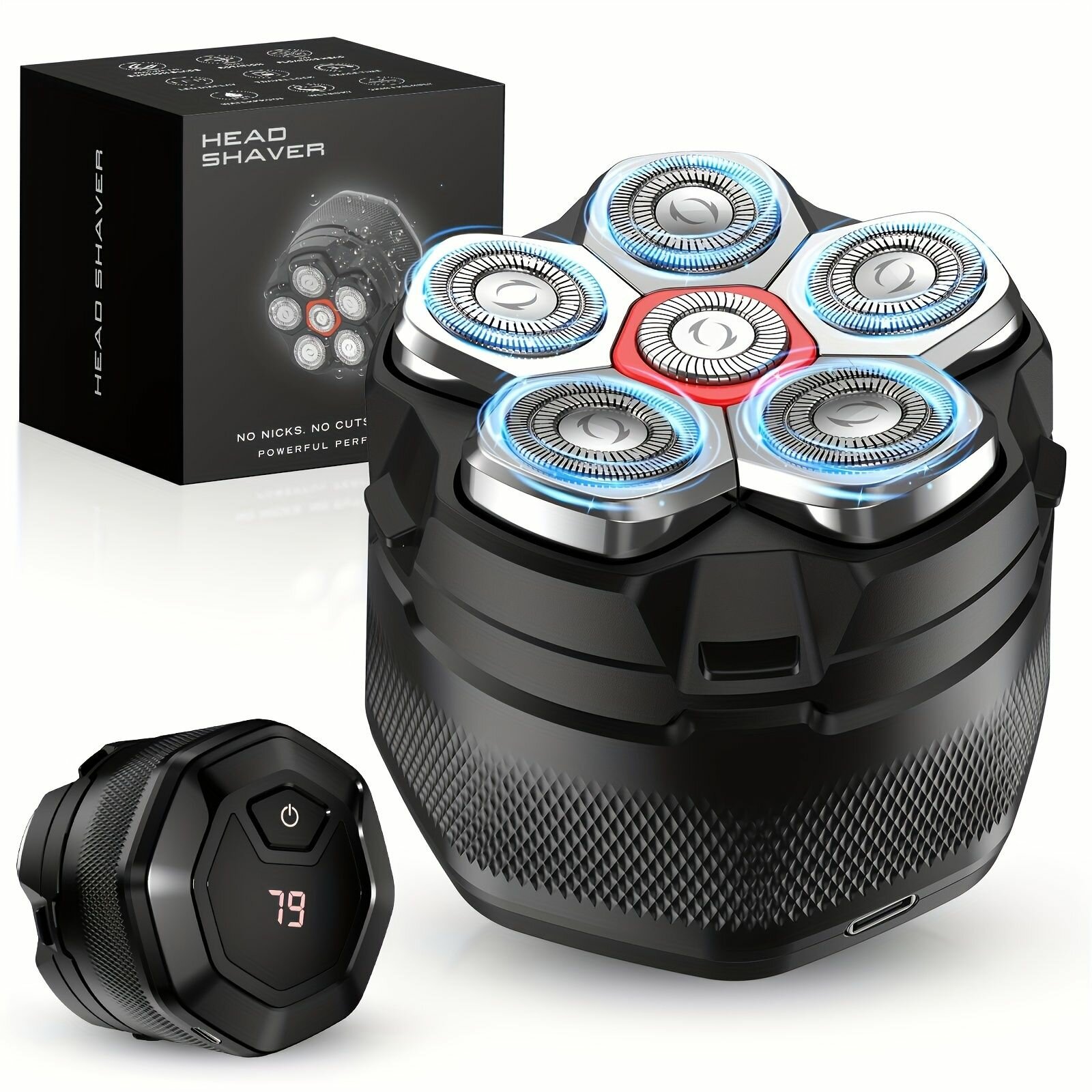 Электрическая бритва для головы с оборотами 10000, сухое и влажное бритье, подходит для лысых мужчин