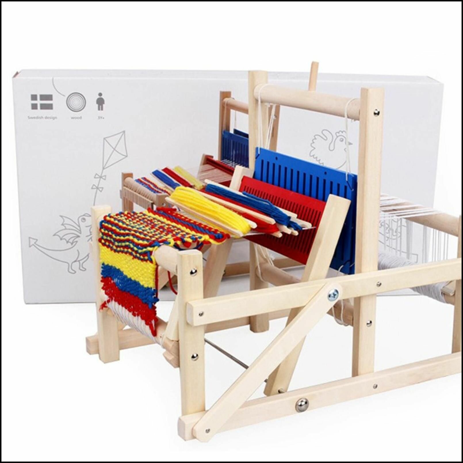 Деревянный многофункциональный ткацкий станок для детей