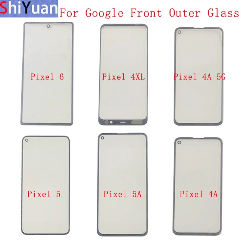 Передняя внешняя стеклянная линза для Google Pixel 6 5 4XL 5A 4A Φ Pixe 4 3 3XL 3A 3XL стеклянная линза с OCA запасные части For Pixel 4XL