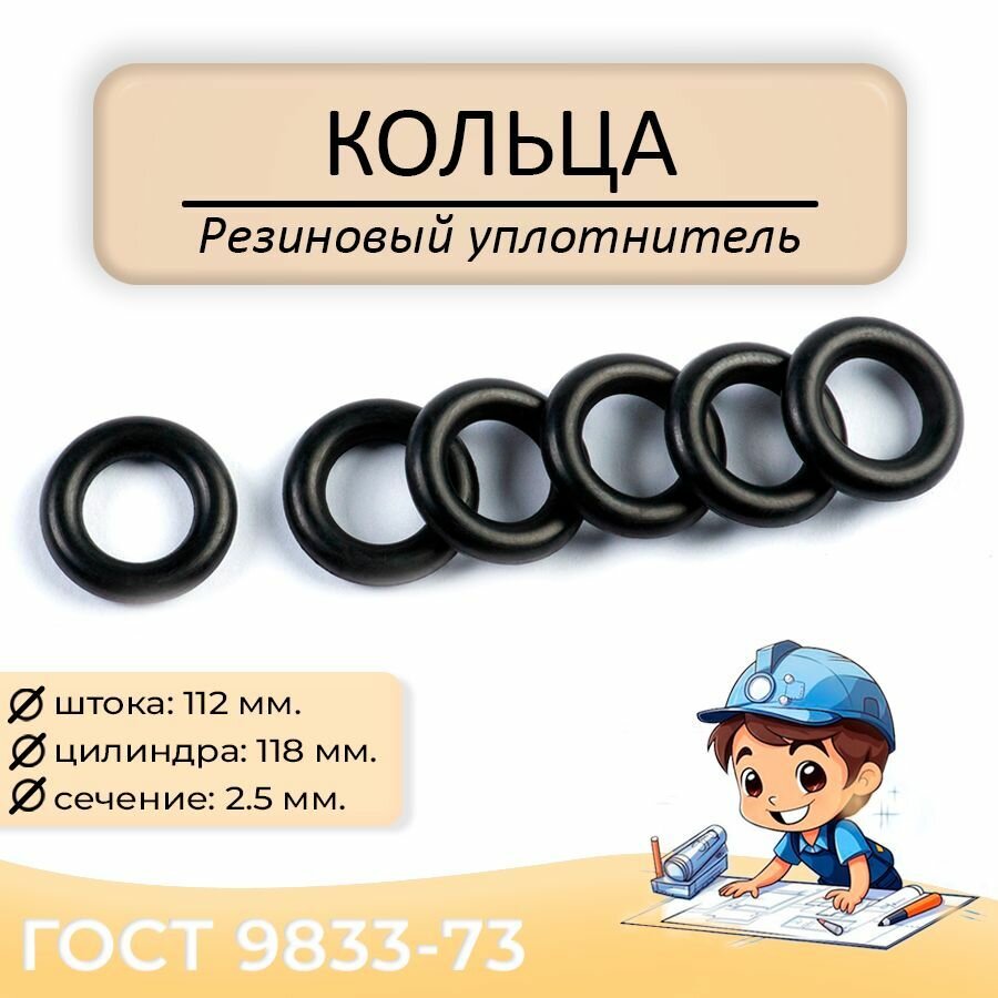 Уплотнительное кольцо 112-118-25. ГОСТ 9833-73.