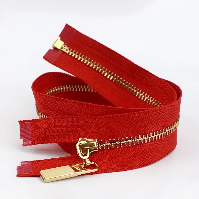 Металлические молнии Meetee 3#, 40/50/60/70 см, 2 шт. AP392-RedGold, 60cm