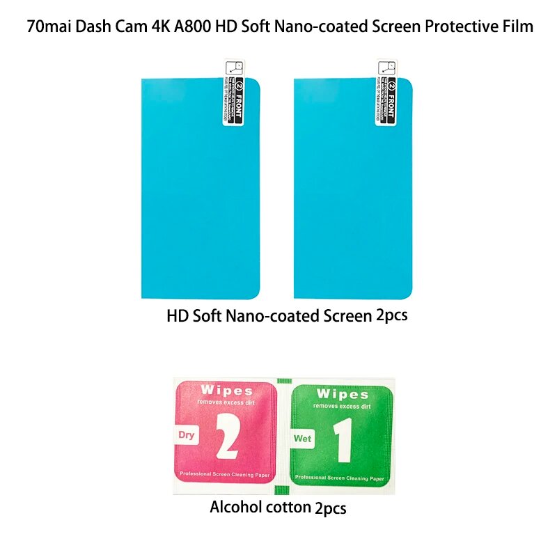 Для 70mai Dash Cam A810 A800S 4K Набор аксессуаров Статическая наклейка 3M Пленка и A810 HD 2pcs