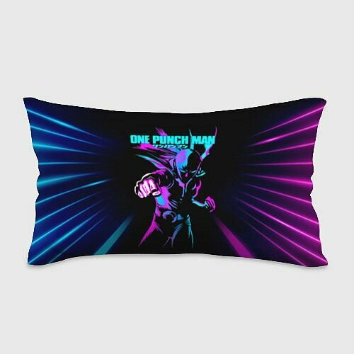 Неоновый Сайтама One Punch-Man Прямоугольная подушка