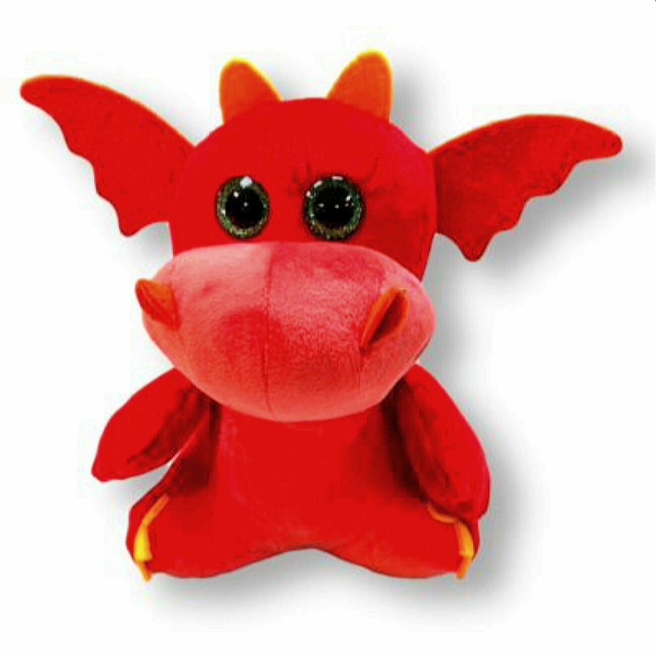 Мягкая Игрушка Дракон Малыш (21см, символ года 2024, красный с коралловым) 11541, (ЗАО "Фирма Мальвина")
