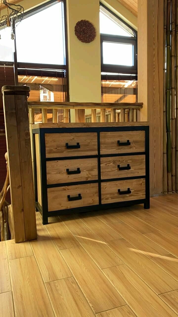 Комод "EasyLOFT" в стиле лофт "Gold", для дома и дачи, в прихожую, 100х40х80 см.