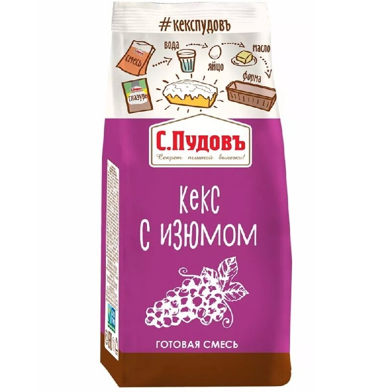Смесь С. Пудовъ кекс С изюмом /пленка/ 300г