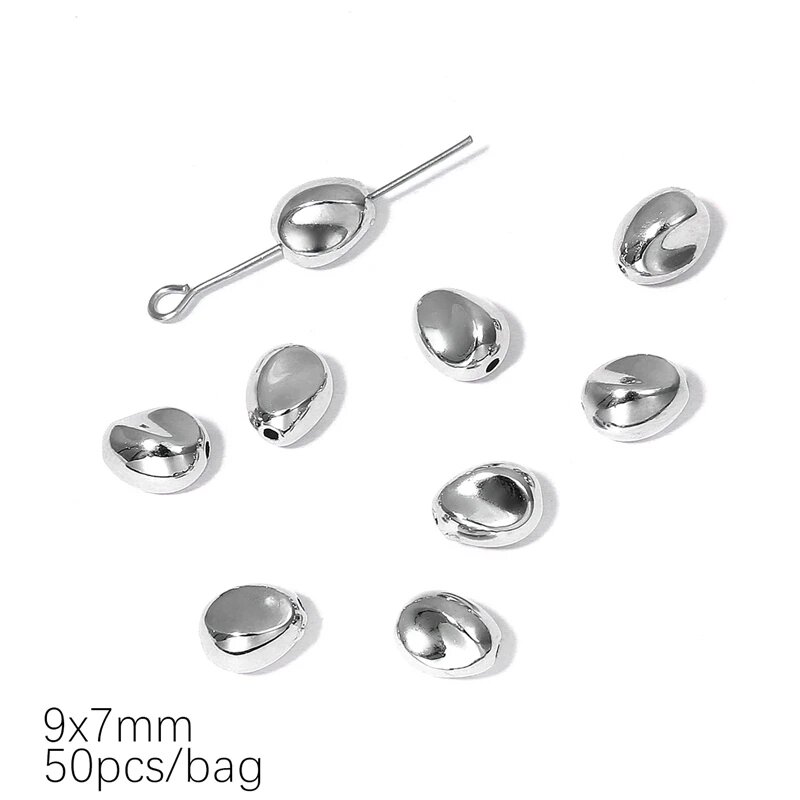 Пластиковые бусины CCB неправильной формы, Родиевые бусины россыпью, разделитель для изготовления ювелирных изделий, аксессуары «сделай сам», 10-50 шт. 9x7mm