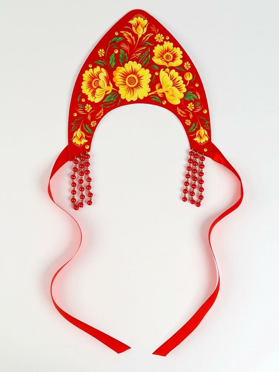 Кокошник Страна Карнавалия "Красна девица", размер 37 х 27 см, на ленте