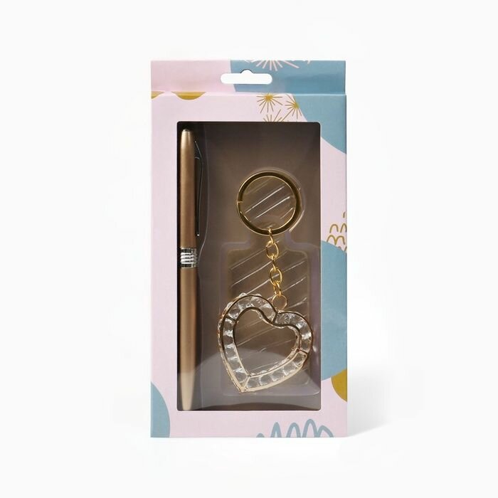 Набор подарочный канцелярский КНР 2 предмета: ручка, брелок-сердце