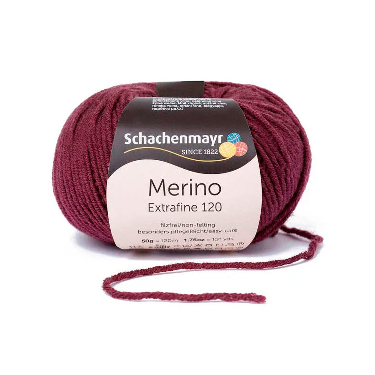 Merino Extrafine 120 /Мерино Экстрафайн 120/ пряжа Schachenmayr, MEZ, 9807552 (00144, feige (инжир), бордовый)