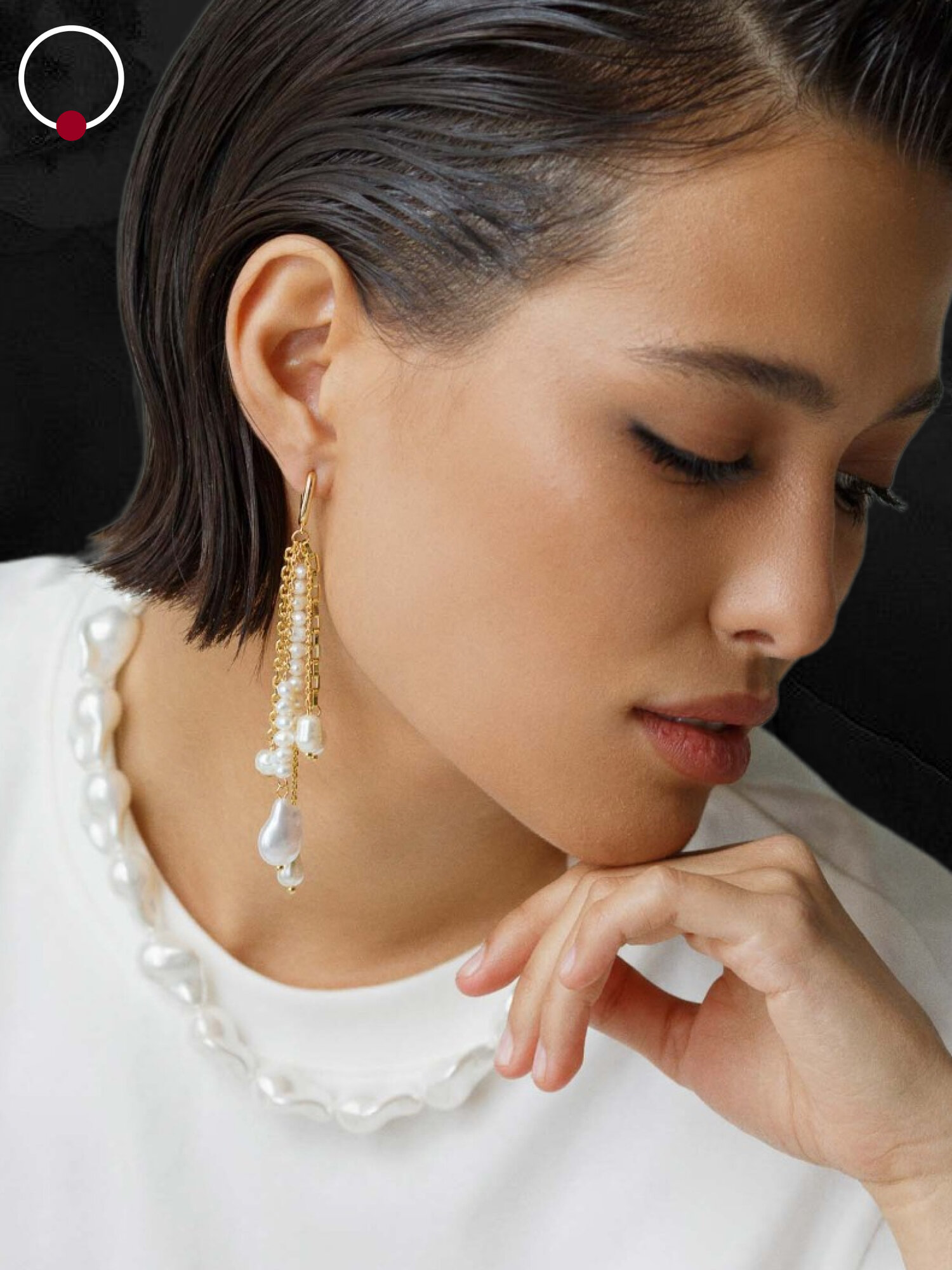 Серьги, жемчуг культивированный