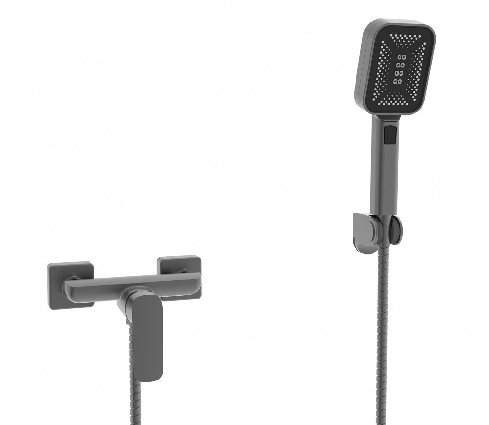 Смеситель однорычажный для душа, без излива из латуни Vieir V073561-G графит